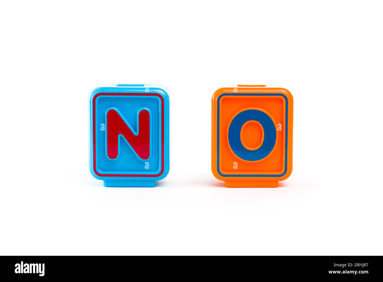 Word NO with colorful blocks and white background Stock Photo - Alamy