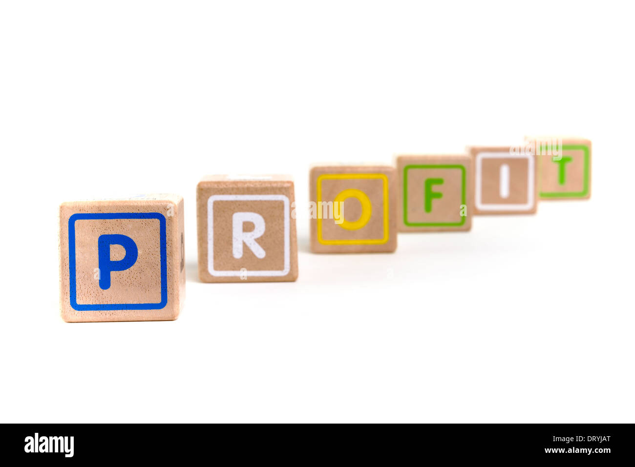 Word "Profit" with colorful blocks and white background Stock Photo - Alamy