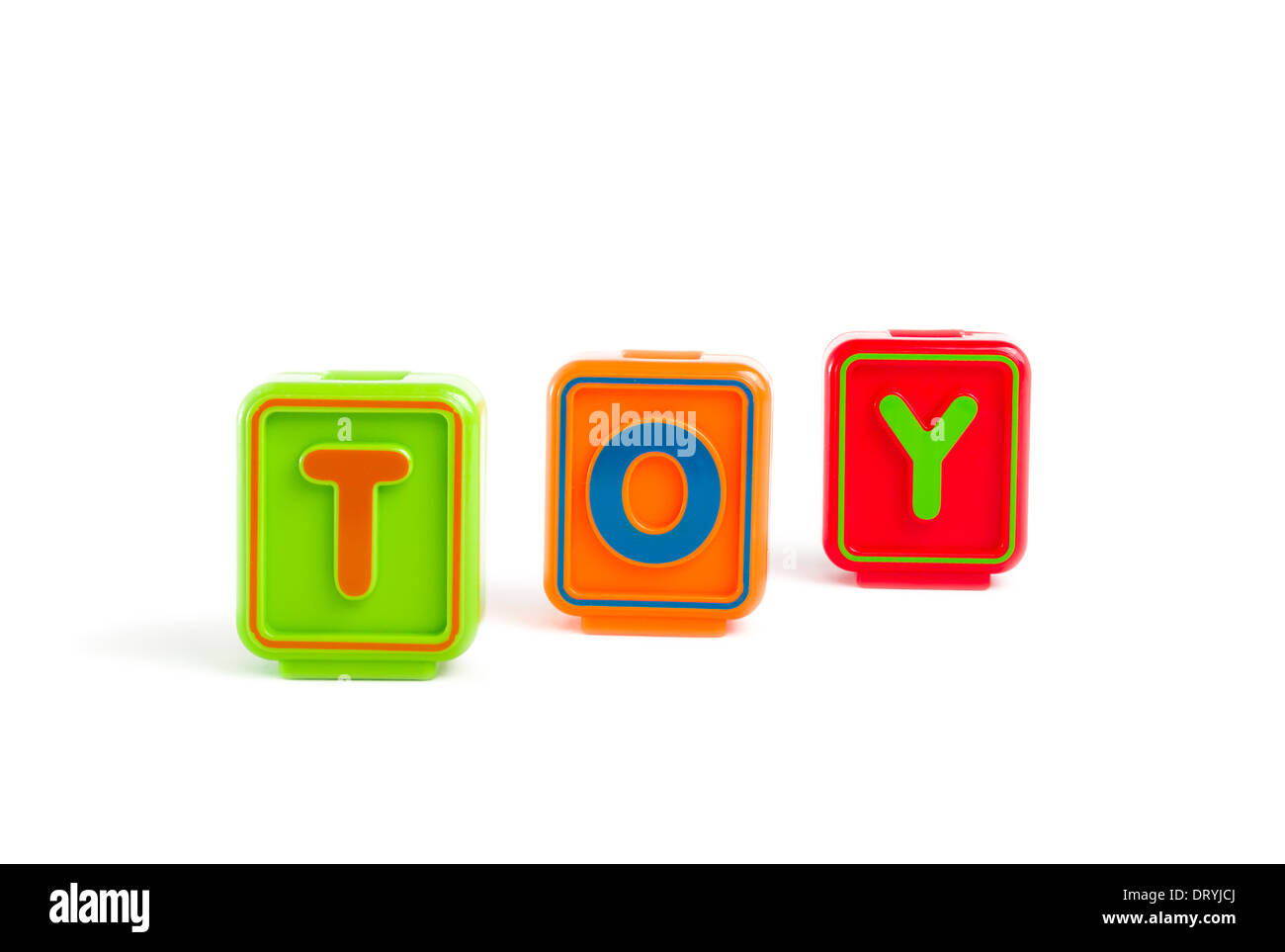 Word TOY with colorful blocks and white background Stock Photo - Alamy