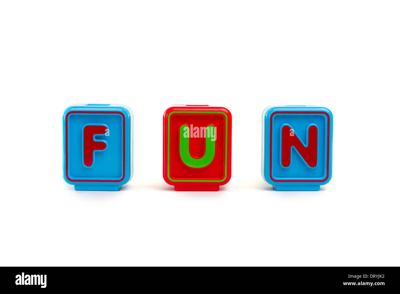 Word FUN with colorful blocks and white background Stock Photo - Alamy