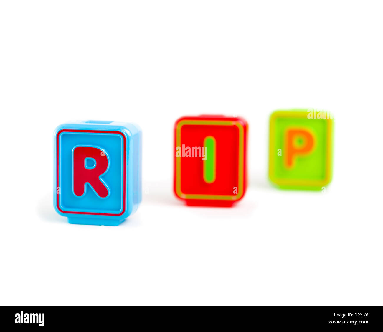 Word "RIP" with colorful blocks and white background Stock Photo - Alamy