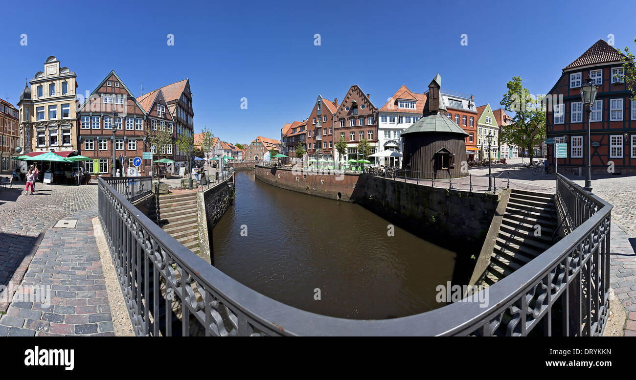 Panoramic photo of the old town in Stade Stock Photo - Alamy
