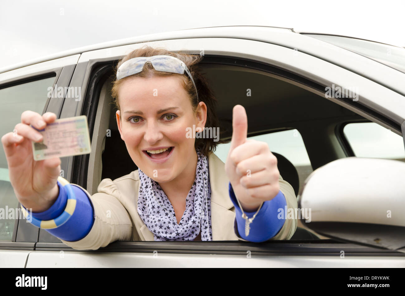 woman with driving licence Stock Photo - Alamy