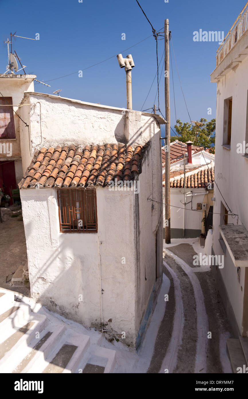 Old street of samos town hi-res stock photography and images - Alamy