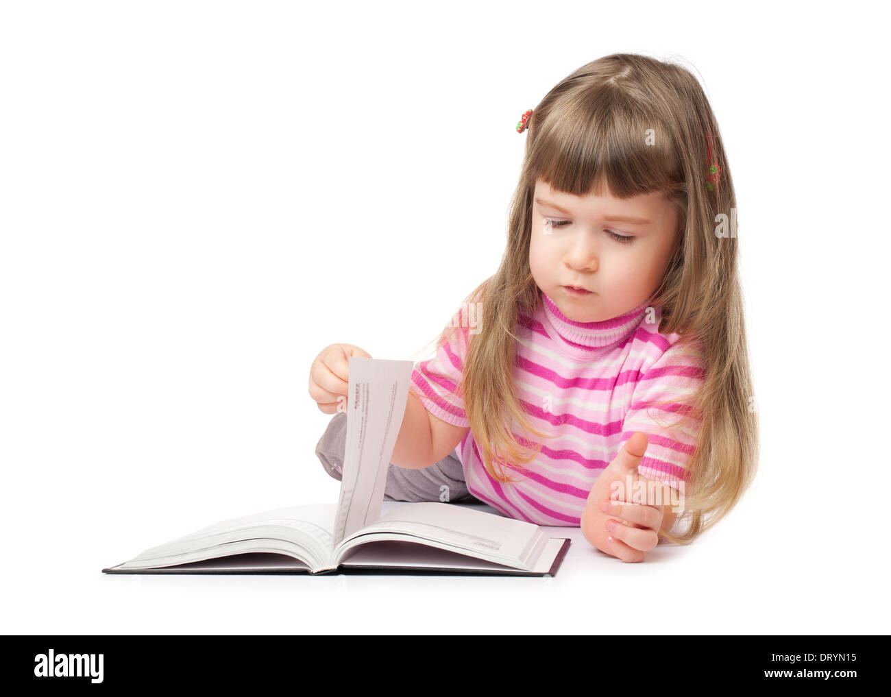 Little girl read book Stock Photo - Alamy