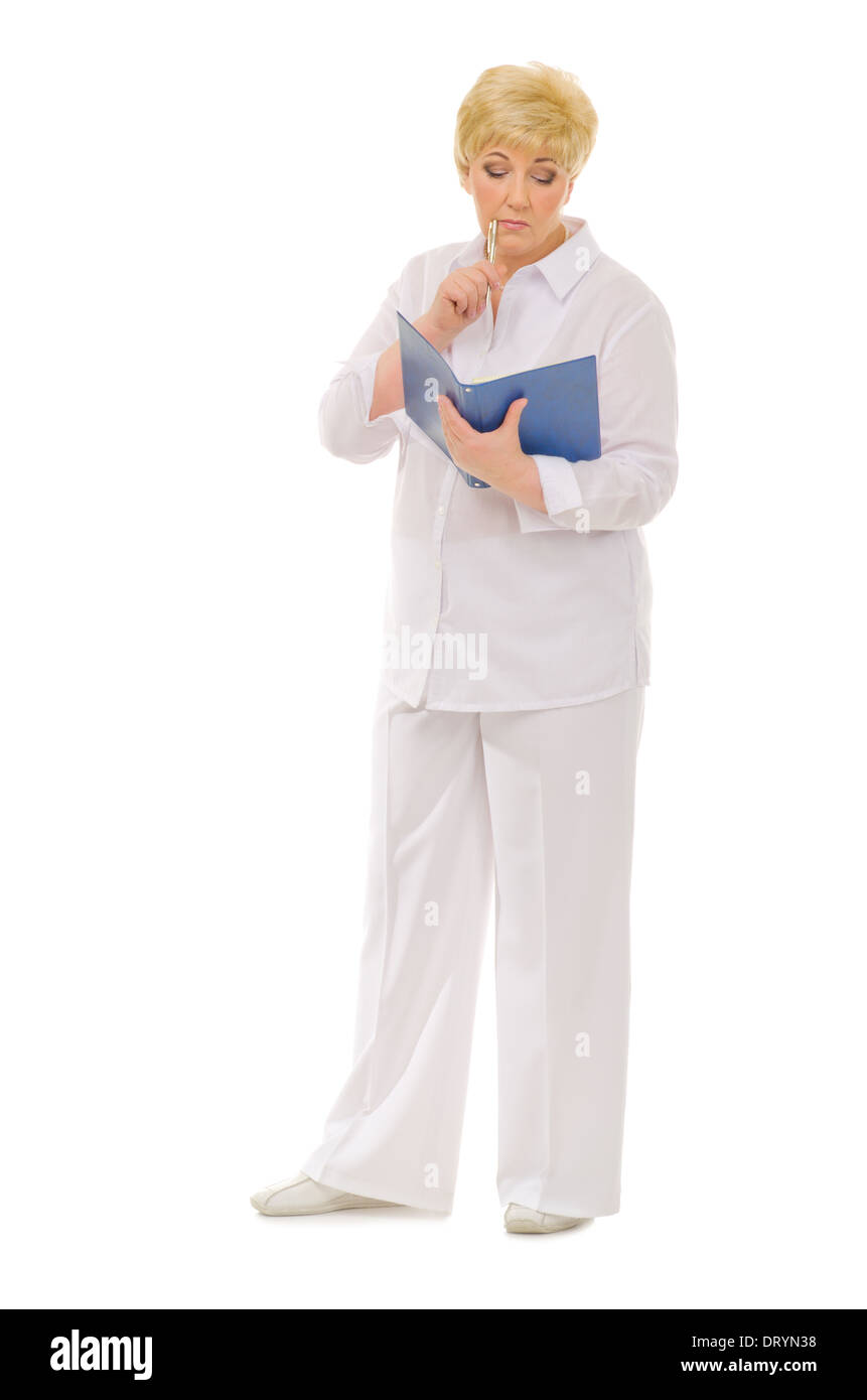 Senior person reading business Cut Out Stock Images & Pictures - Alamy