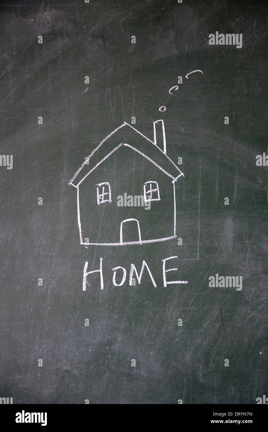 home sign on blackboard Stock Photo - Alamy