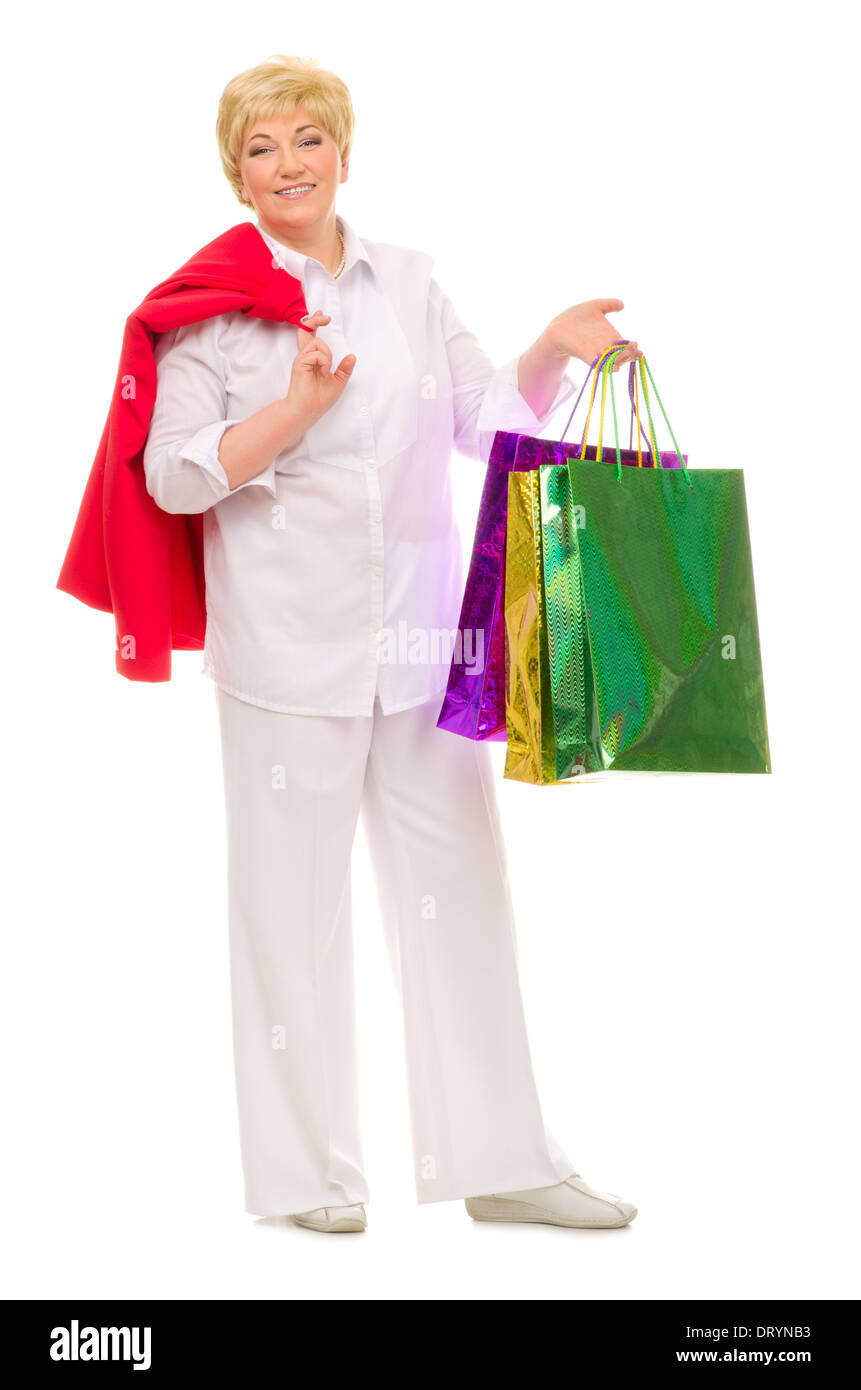 Full portrait senior woman Cut Out Stock Images & Pictures - Alamy