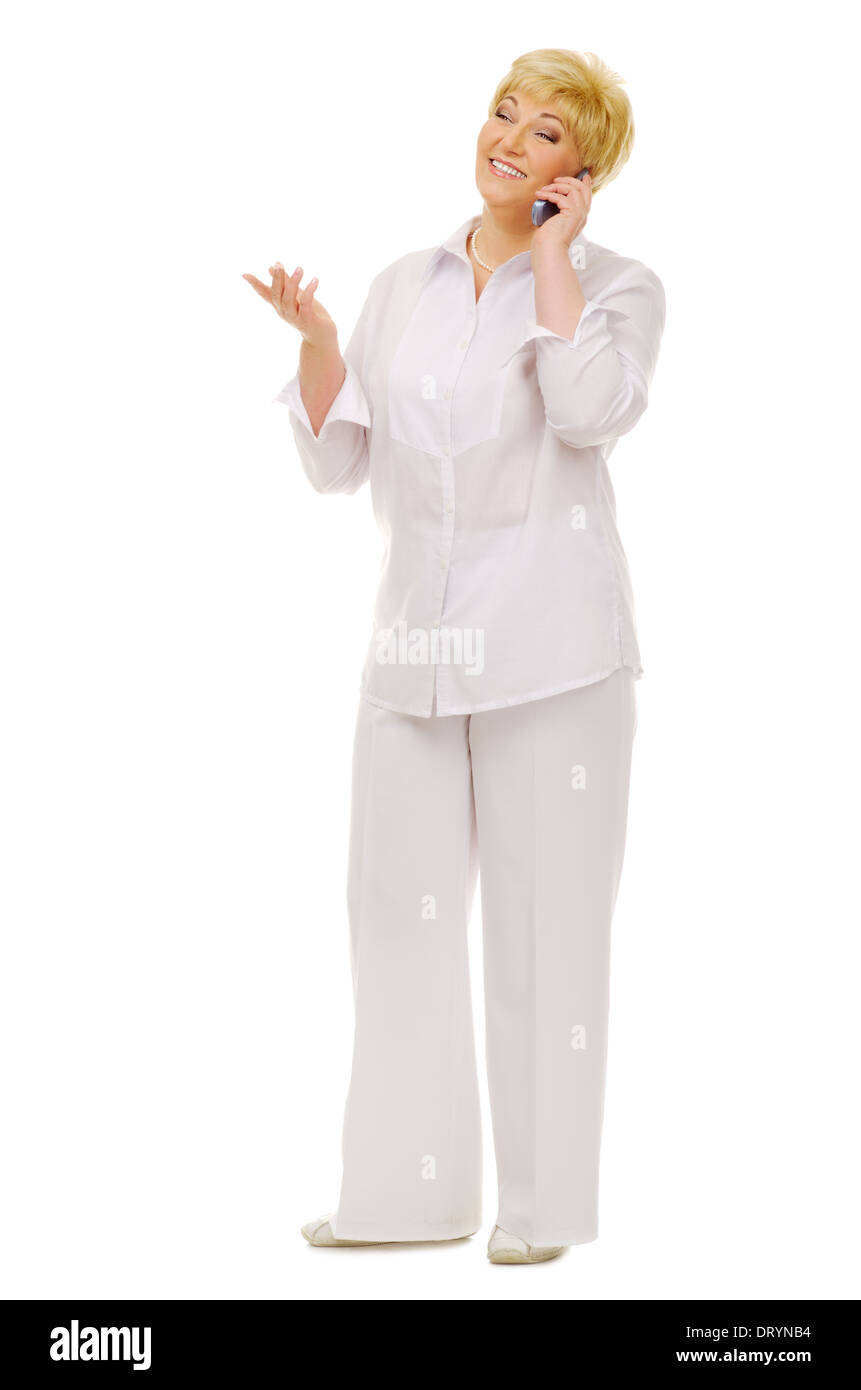 Attractive woman listening phone Cut Out Stock Images & Pictures - Alamy