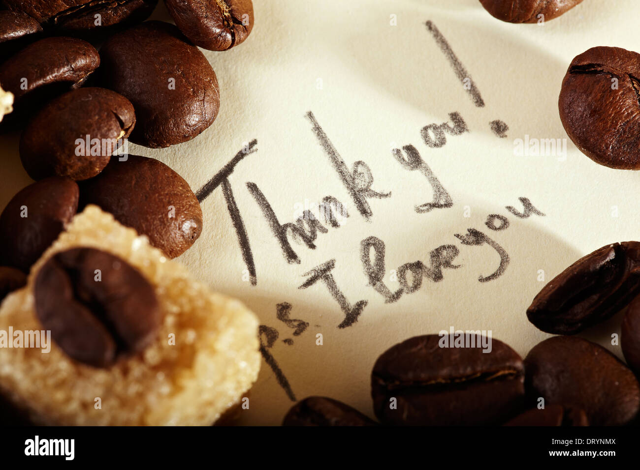 Coffee beans, thank you Stock Photo - Alamy