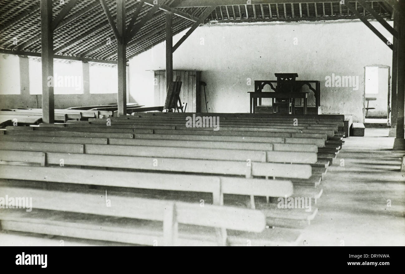 The interior of Baringa Chapel in the Congo, photographed between 1900 ...