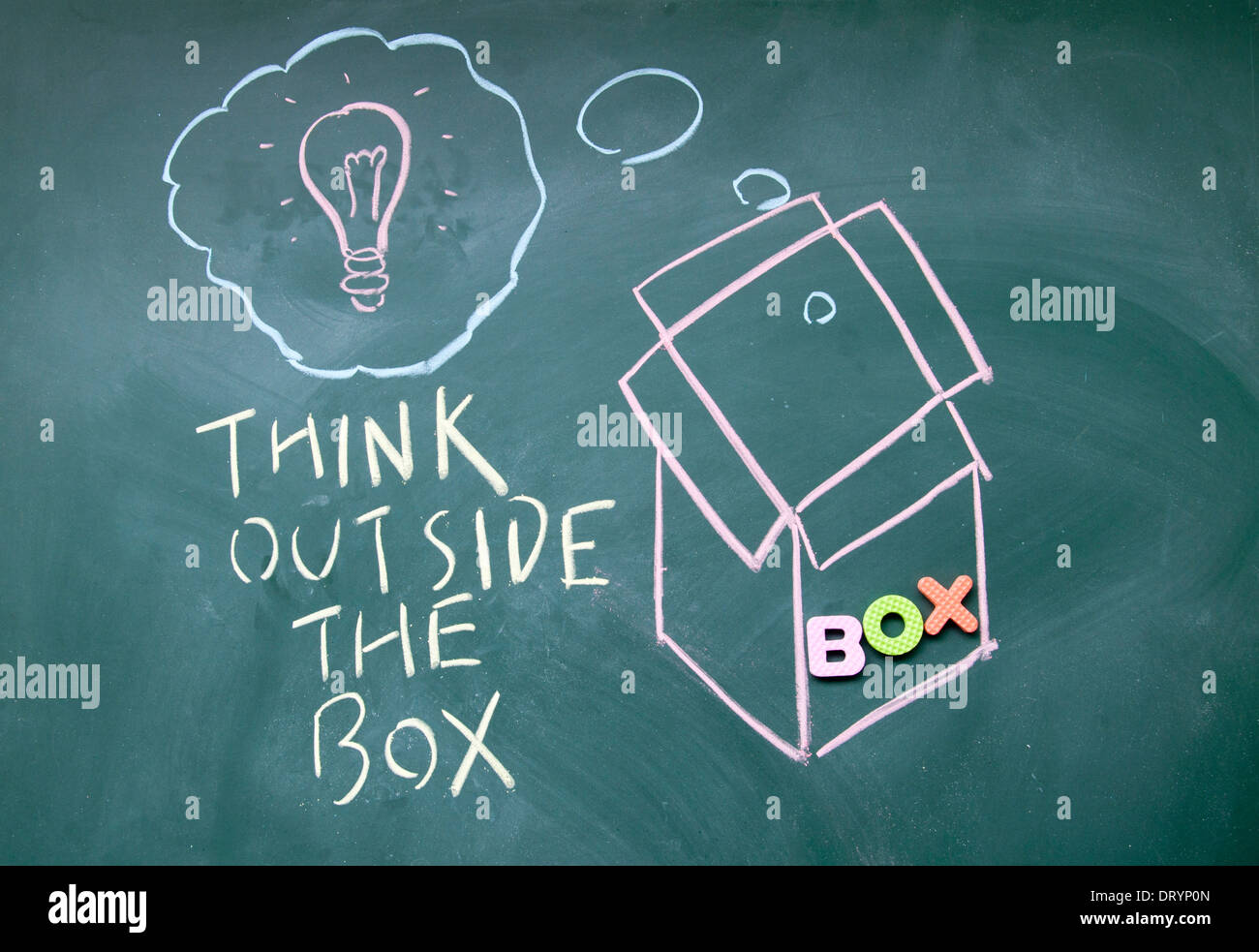 Think outside box thinking different hi-res stock photography and ...