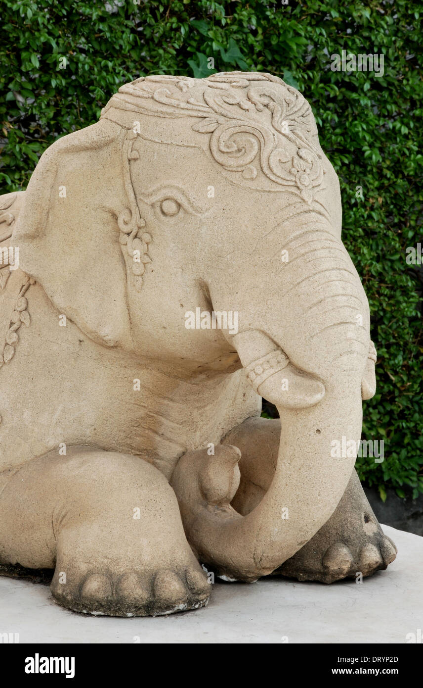 Sand stone elephant, exotic sculpture of Thailand Stock Photo - Alamy