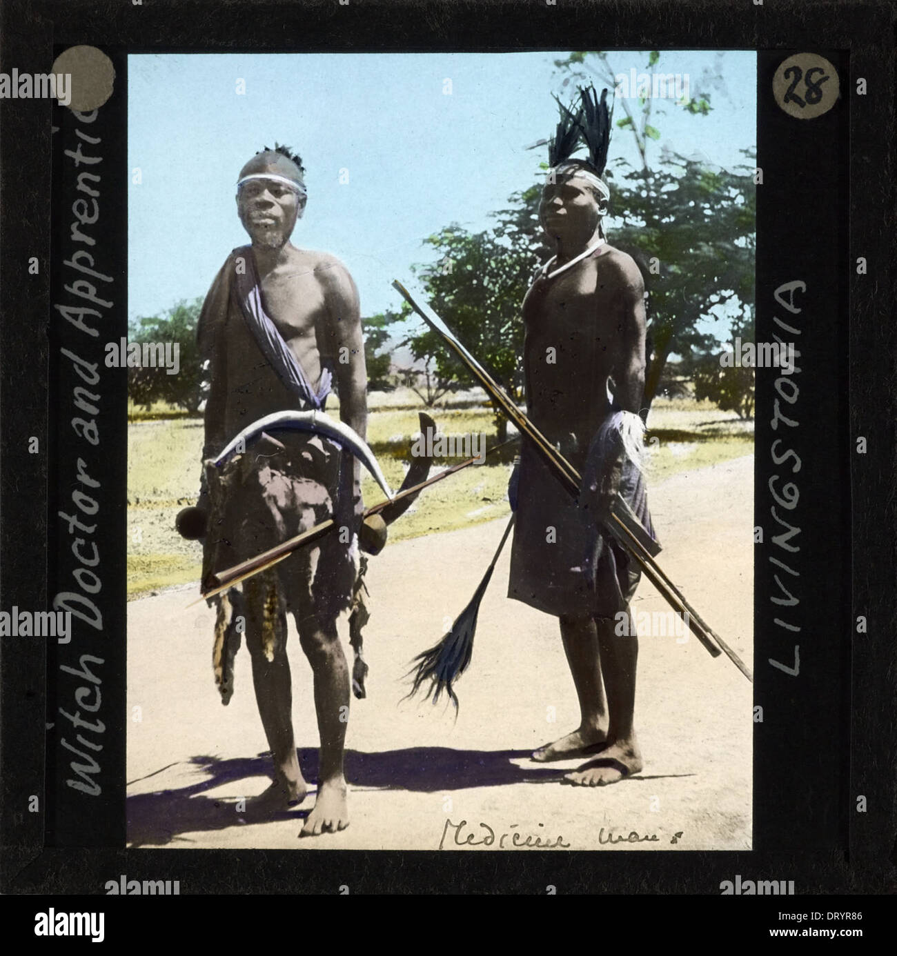 A photograph taken around 1910 in Livingstonia, Malawi, depicting a ...