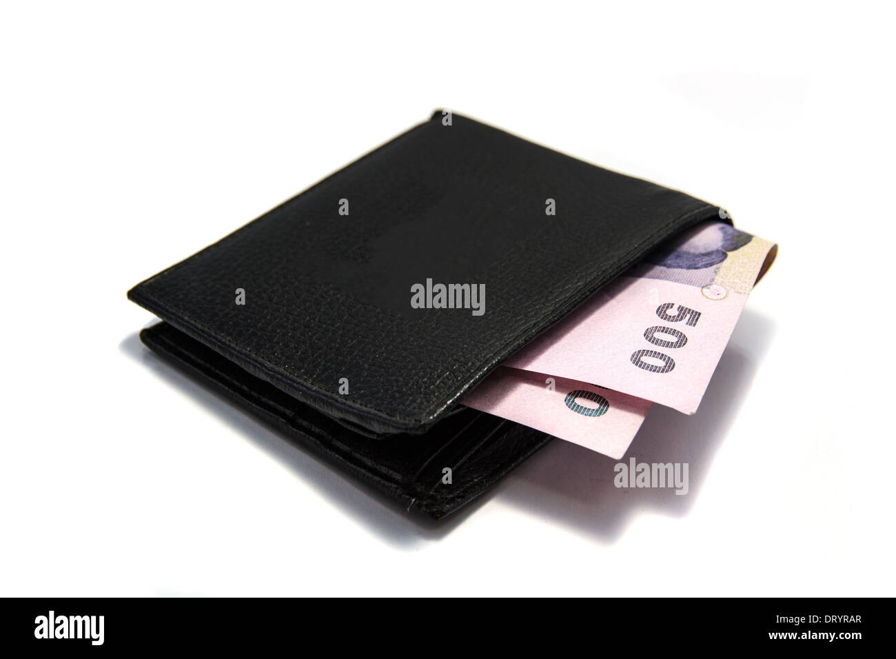 Wallet and bank notes on white background Stock Photo - Alamy