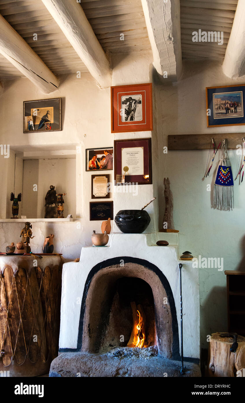 Interior of one of the adobe structures at the Taos Pueblo Stock Photo ...