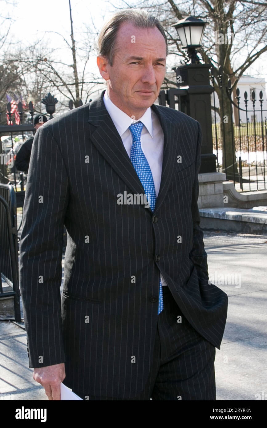 James Gorman, CEO, Morgan Stanley, departs the White House following a ...