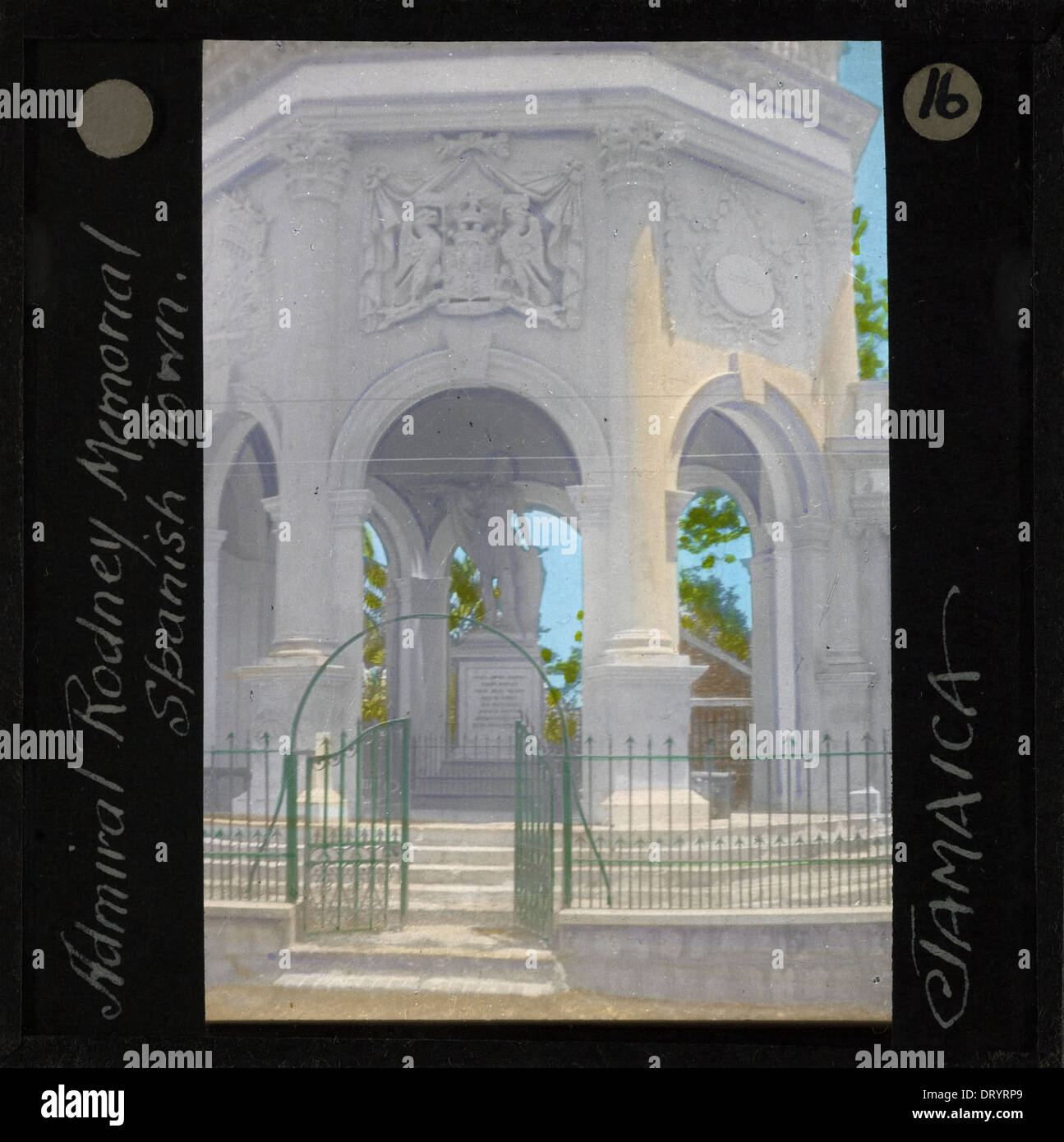 A photograph of the Admiral Rodney Memorial located in Spanish Town ...