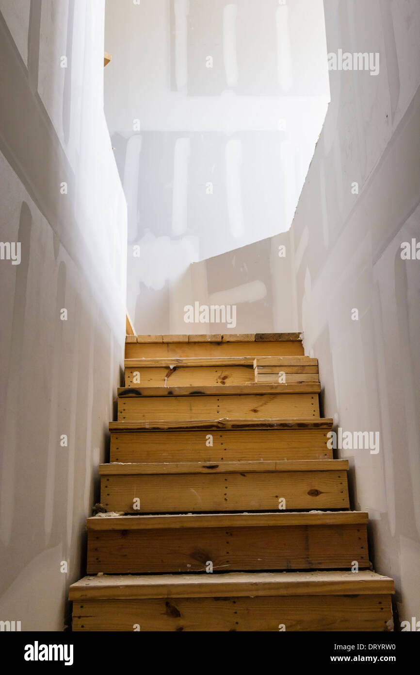 Unfinished stairs in new custom home under construction Stock Photo - Alamy