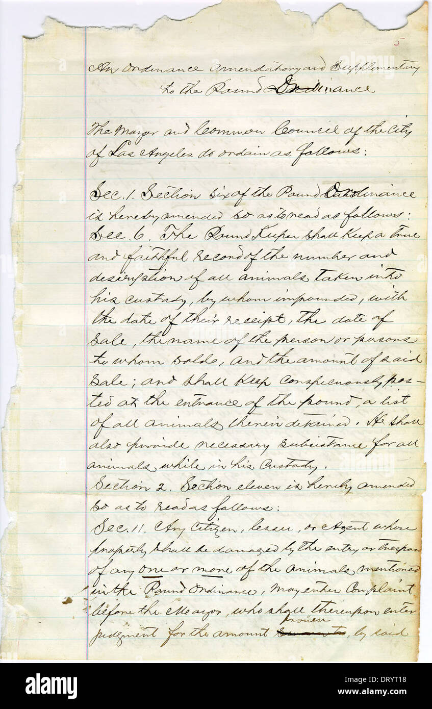 A photograph of a historical ordinance document from 1870, titled *An ...