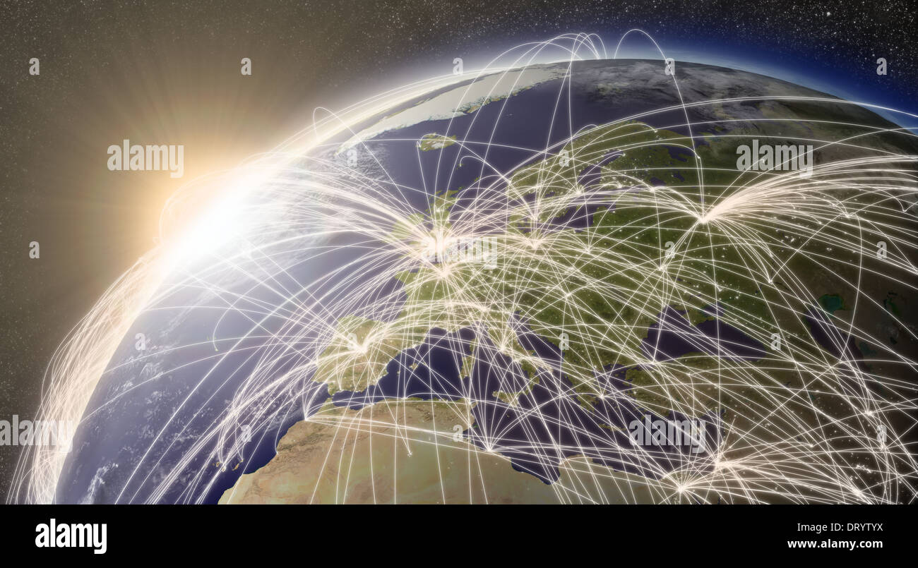 Air routes map hi-res stock photography and images - Alamy