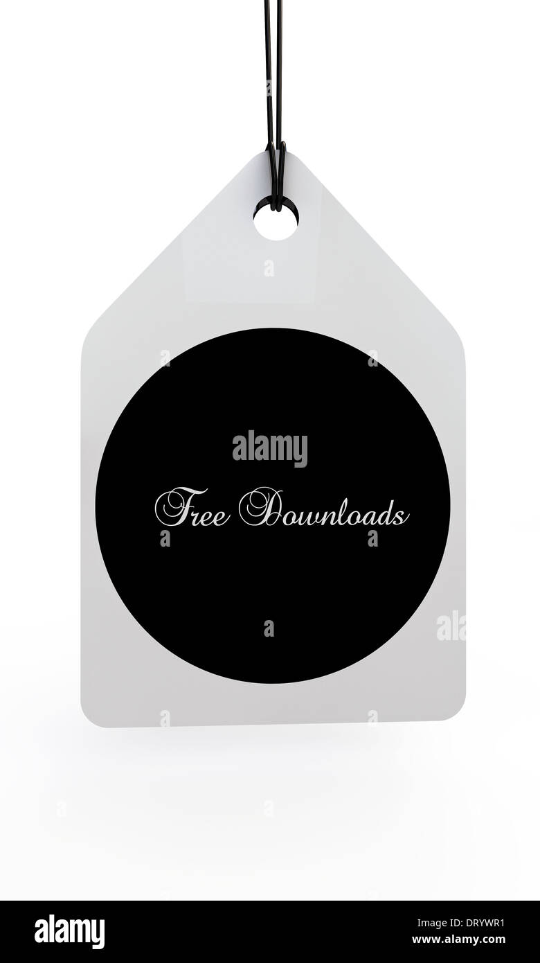 free download label isolated on white background Stock Photo - Alamy