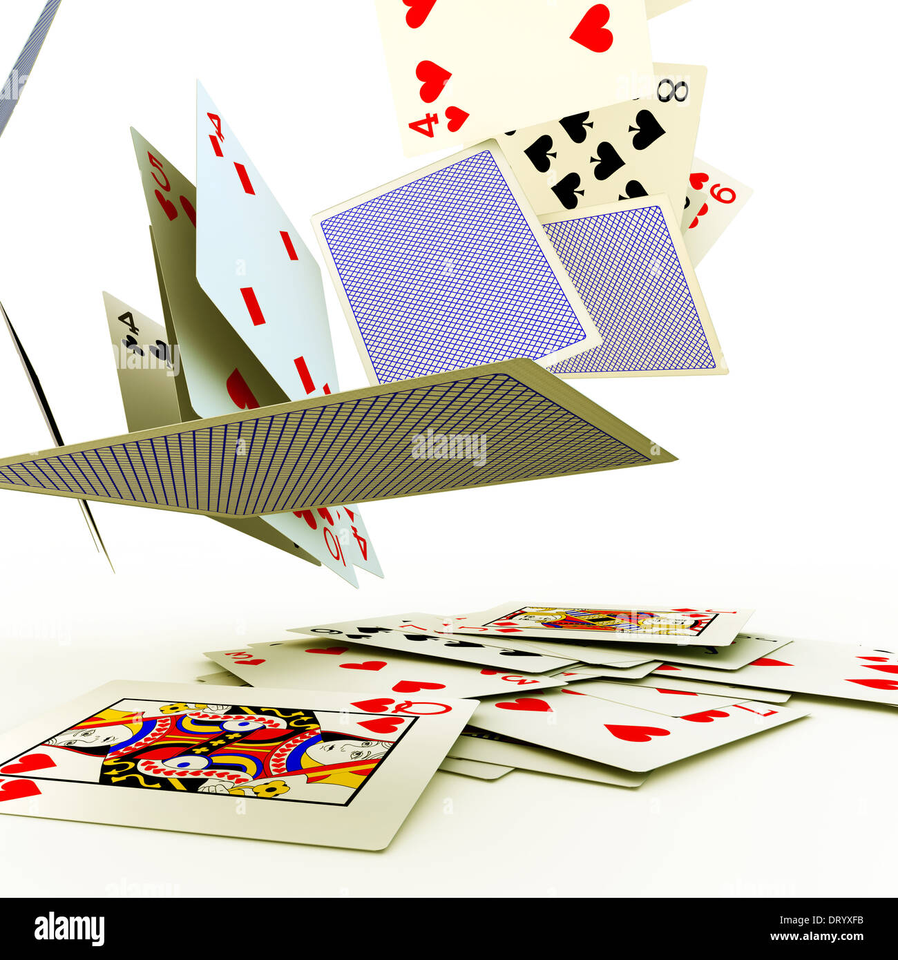 poker cards isolated on white background Stock Photo - Alamy