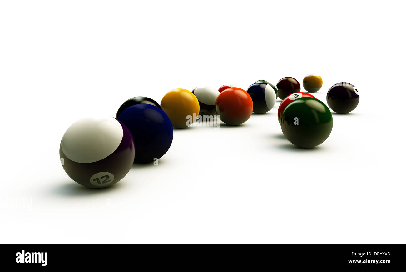 illustration of pool balls isolated on white background Stock Photo - Alamy