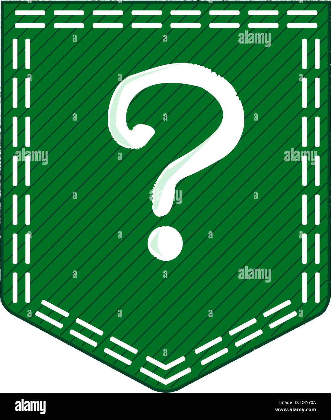 Question mark embroidered onto a pocket Stock Photo - Alamy