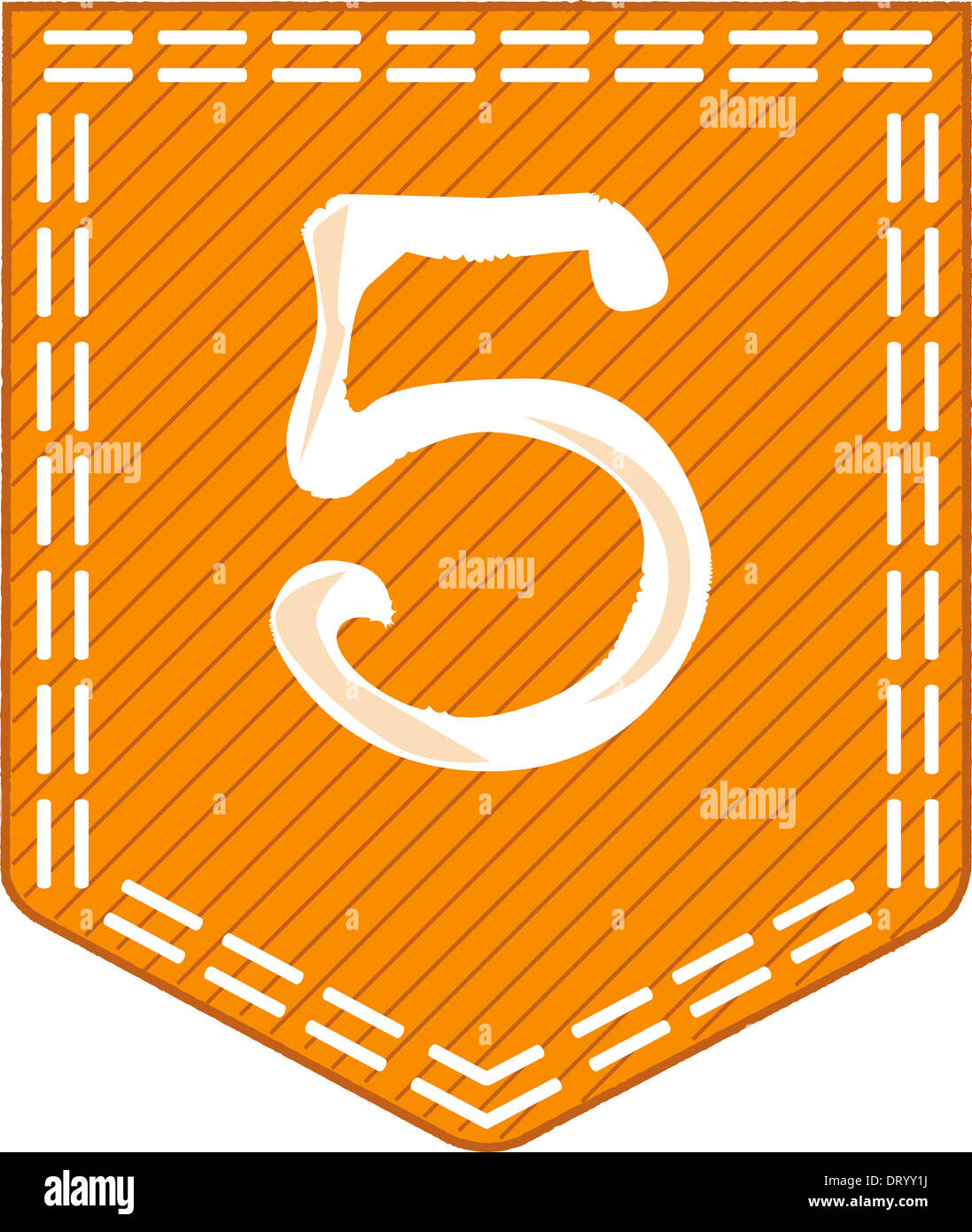 A number sewn onto a pocket Stock Photo - Alamy
