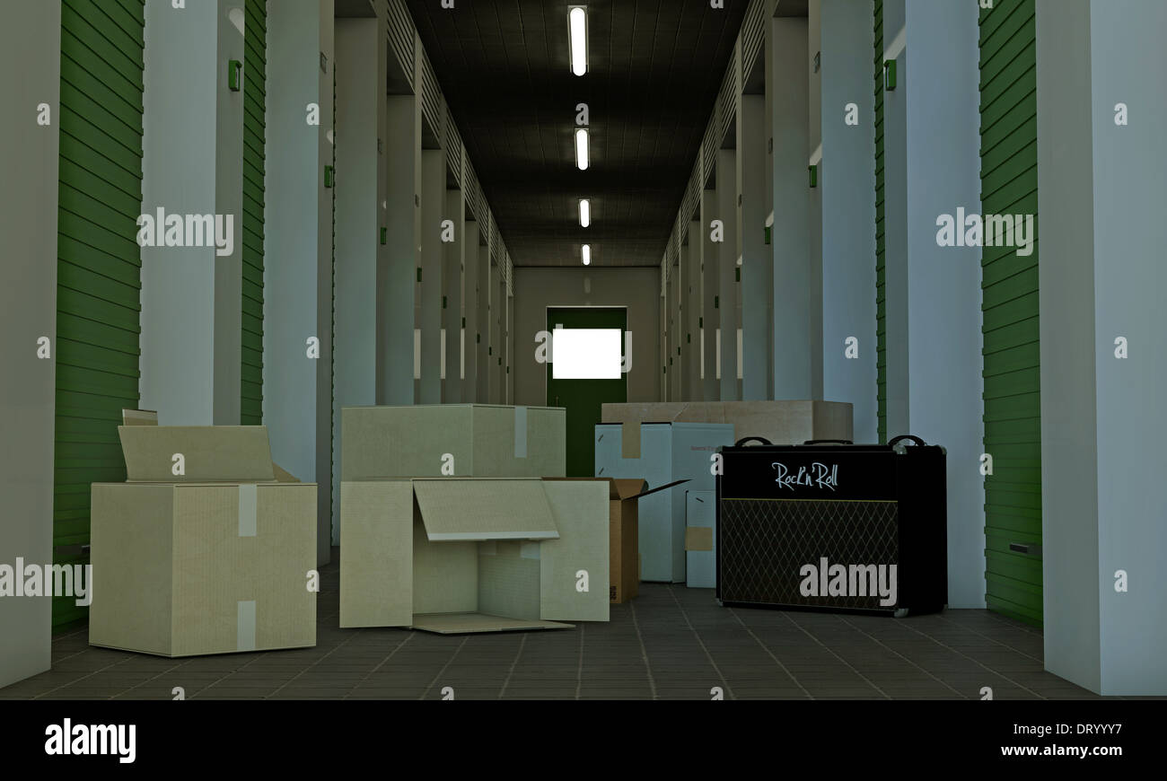 illustration of a modern self storage Stock Photo - Alamy