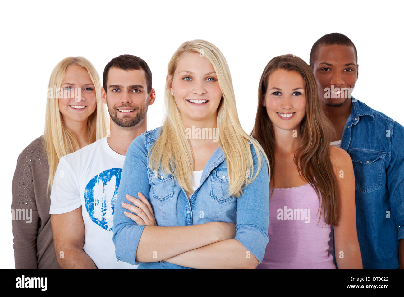 Group of young people. All on white background Stock Photo - Alamy