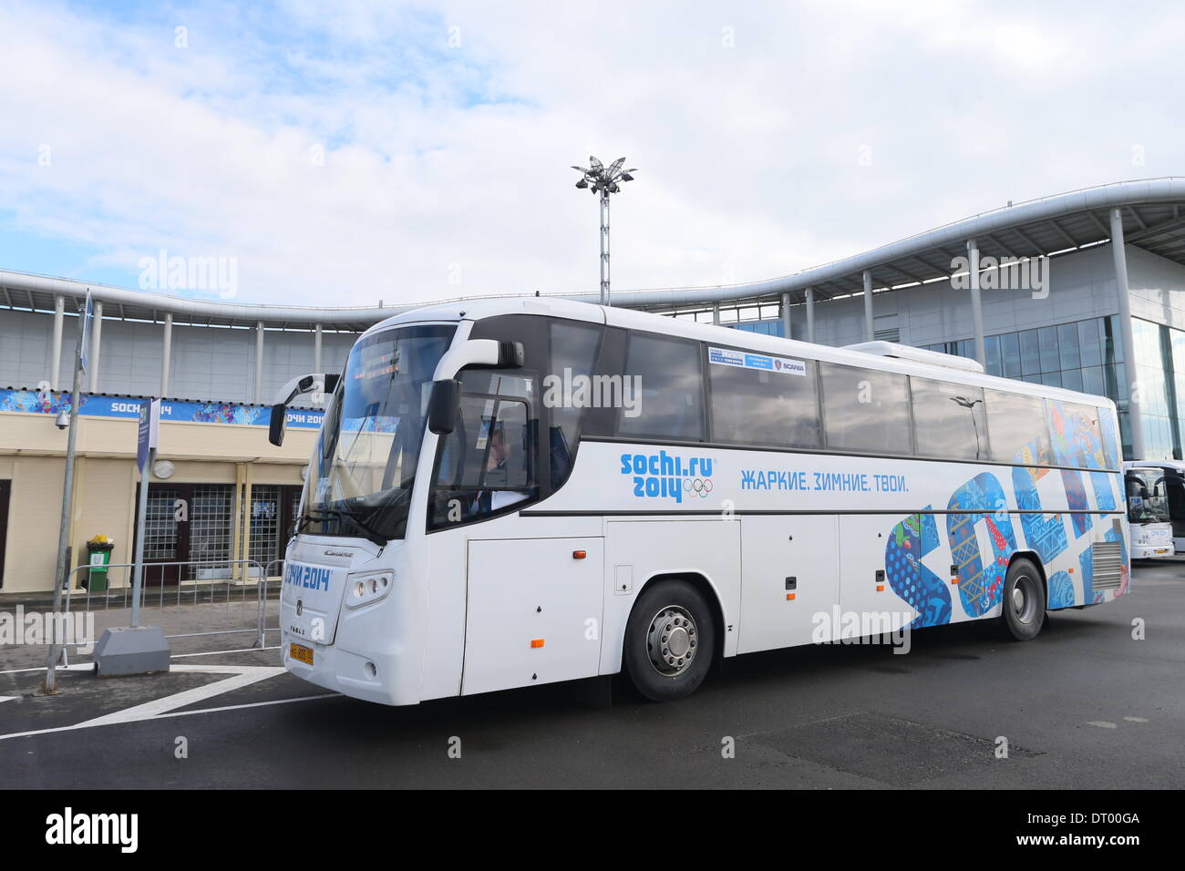 An Olympic bus, FEBRUARY 1, 2014 : A general view of an Olympic bus ...