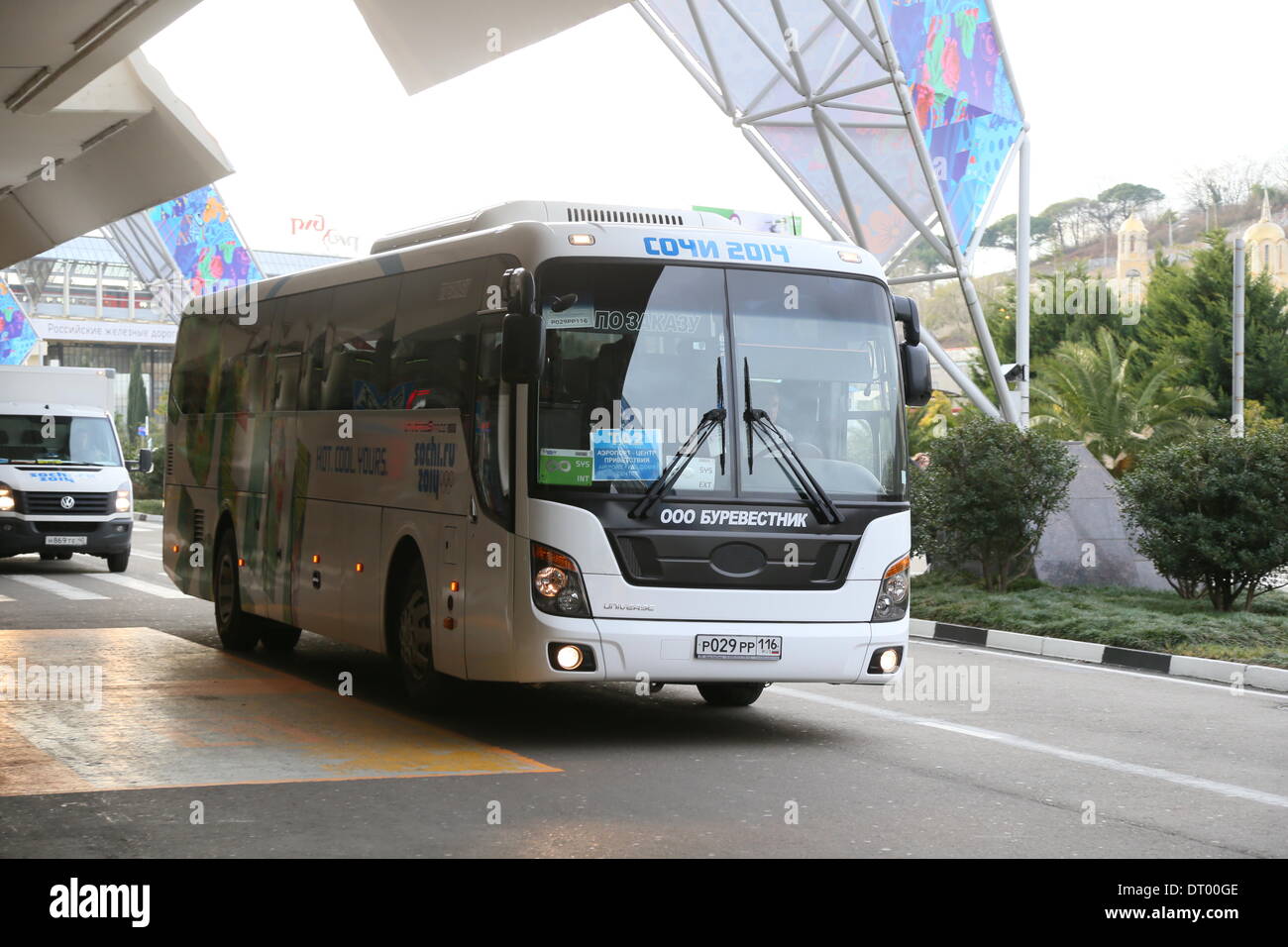 An Olympic bus, FEBRUARY 1, 2014 : A general view of an Olympic bus ...