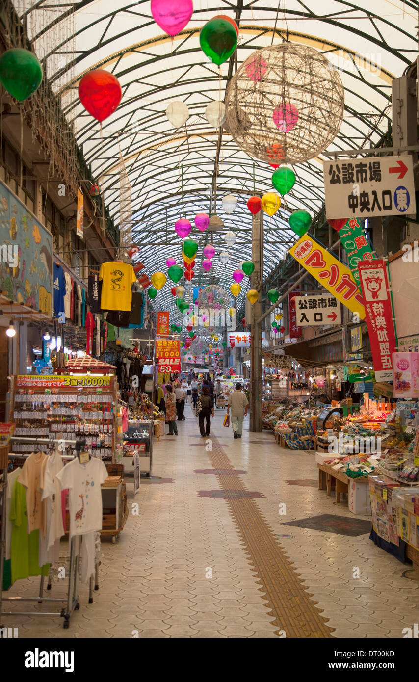 Ichibahon-dori indoor shopping arcade, Naha, Okinawa, Japan Stock Photo ...