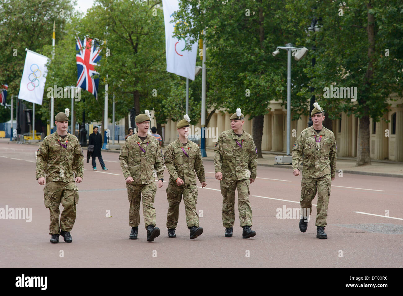British Soldiers walk along The Mall, in London, during the London ...
