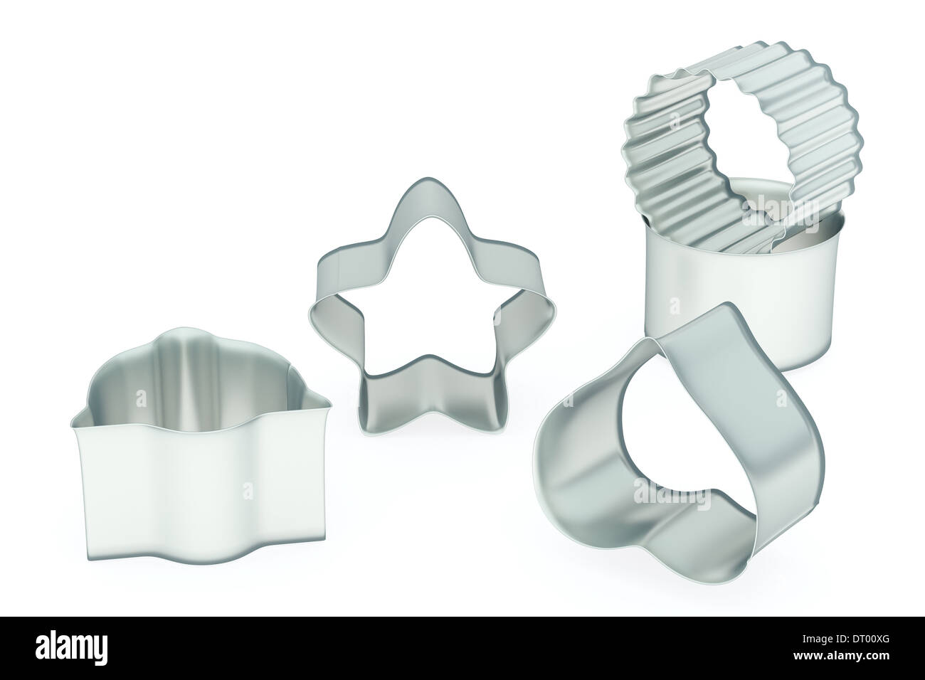 Metal baking form set, various shape, rendered models Stock Photo - Alamy