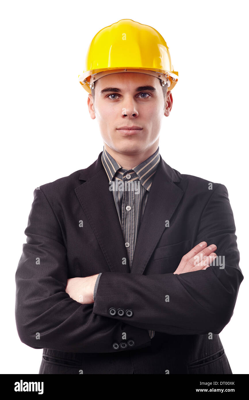 Confident engineer wearing white helmet hi-res stock photography and ...