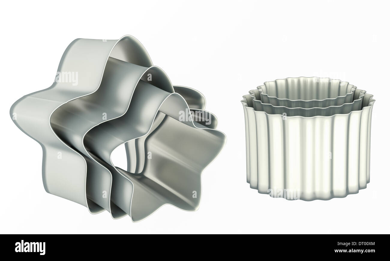 Metal baking form set, various shape, rendered models Stock Photo - Alamy