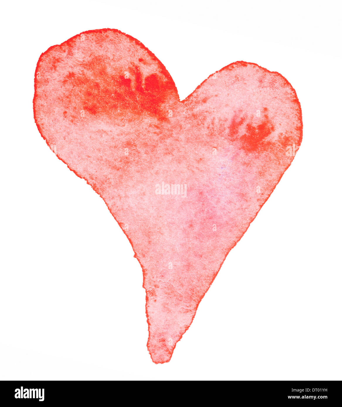 Watercolor painted red heart Stock Photo - Alamy