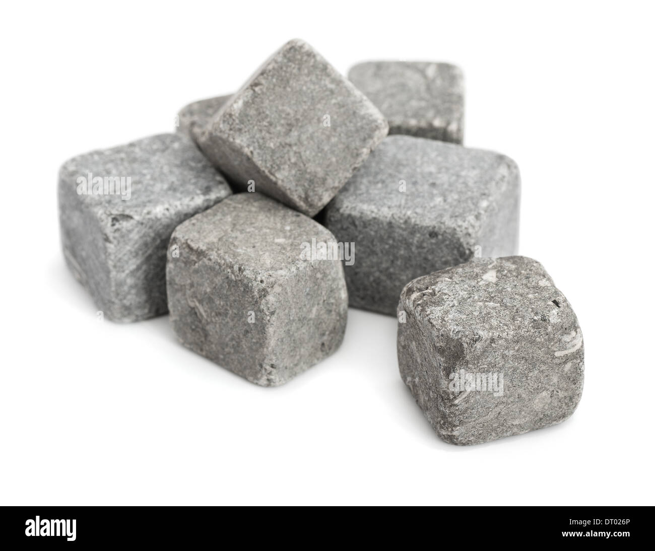 Pile of stone cubes isolated on white Stock Photo - Alamy