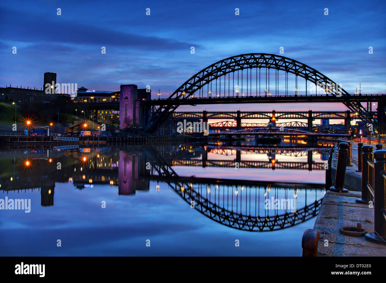 The Tyne Bridge at Dusk Stock Photo - Alamy