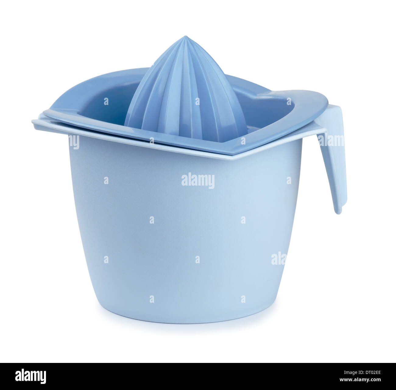 Blue plastic citrus squeezer isolated on white Stock Photo - Alamy