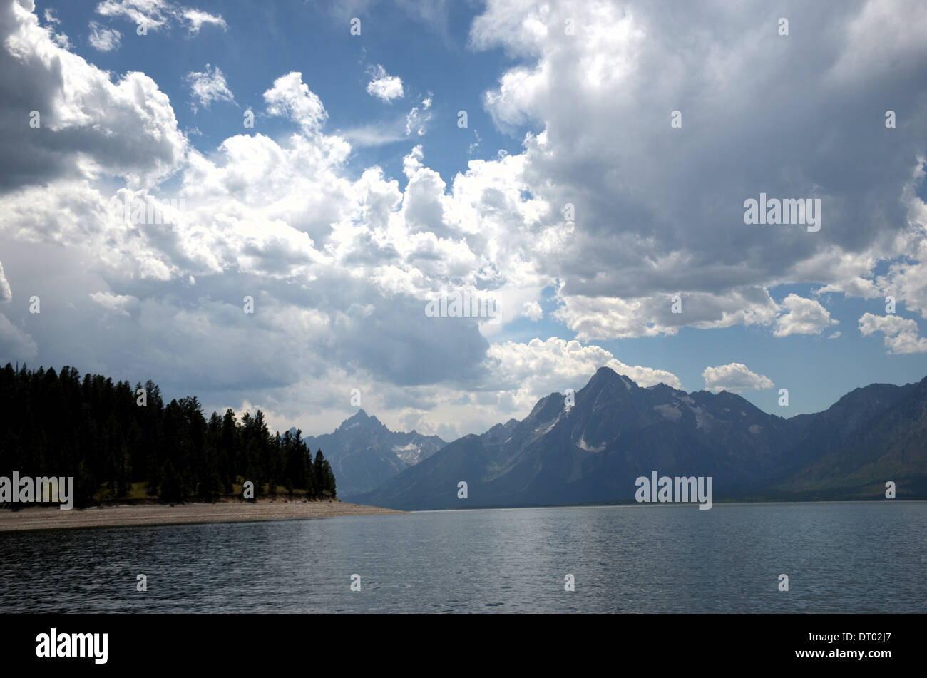 The Grand Tetons over Jackson Lake Stock Photo - Alamy