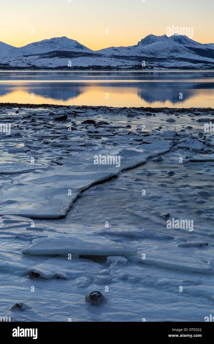 Ice On Beach Stock Photo - Alamy