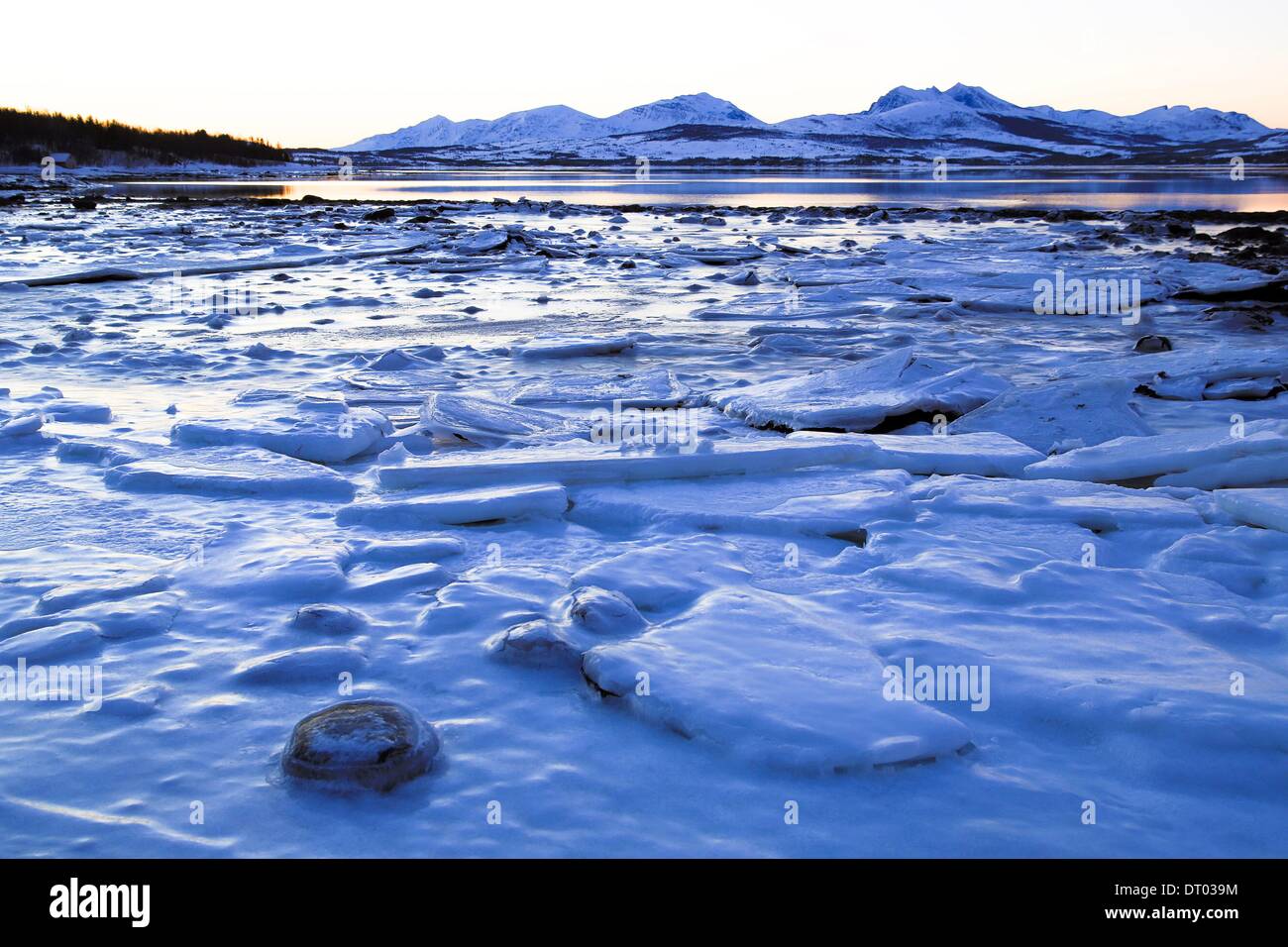 Ice On Beach Stock Photo - Alamy