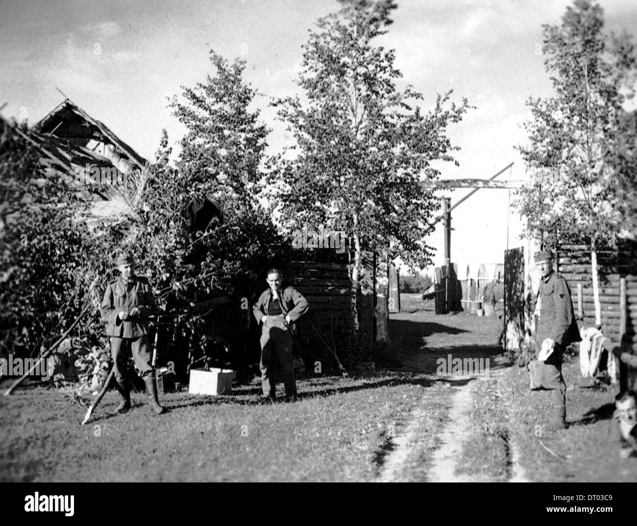 German Soldiers in a village in the Russia near Cholm Stock Photo - Alamy