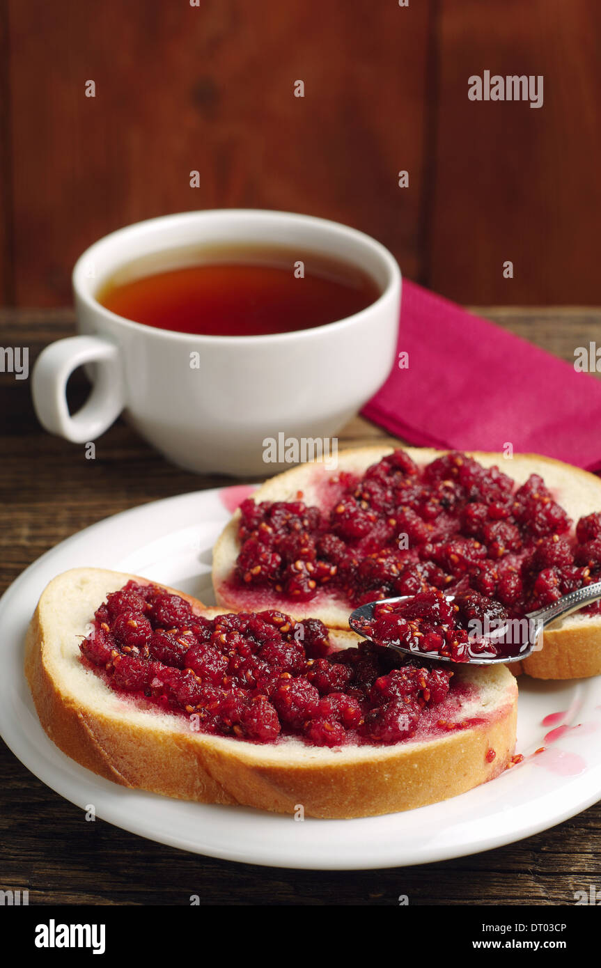 Cup tea toast bread jam hi-res stock photography and images - Alamy