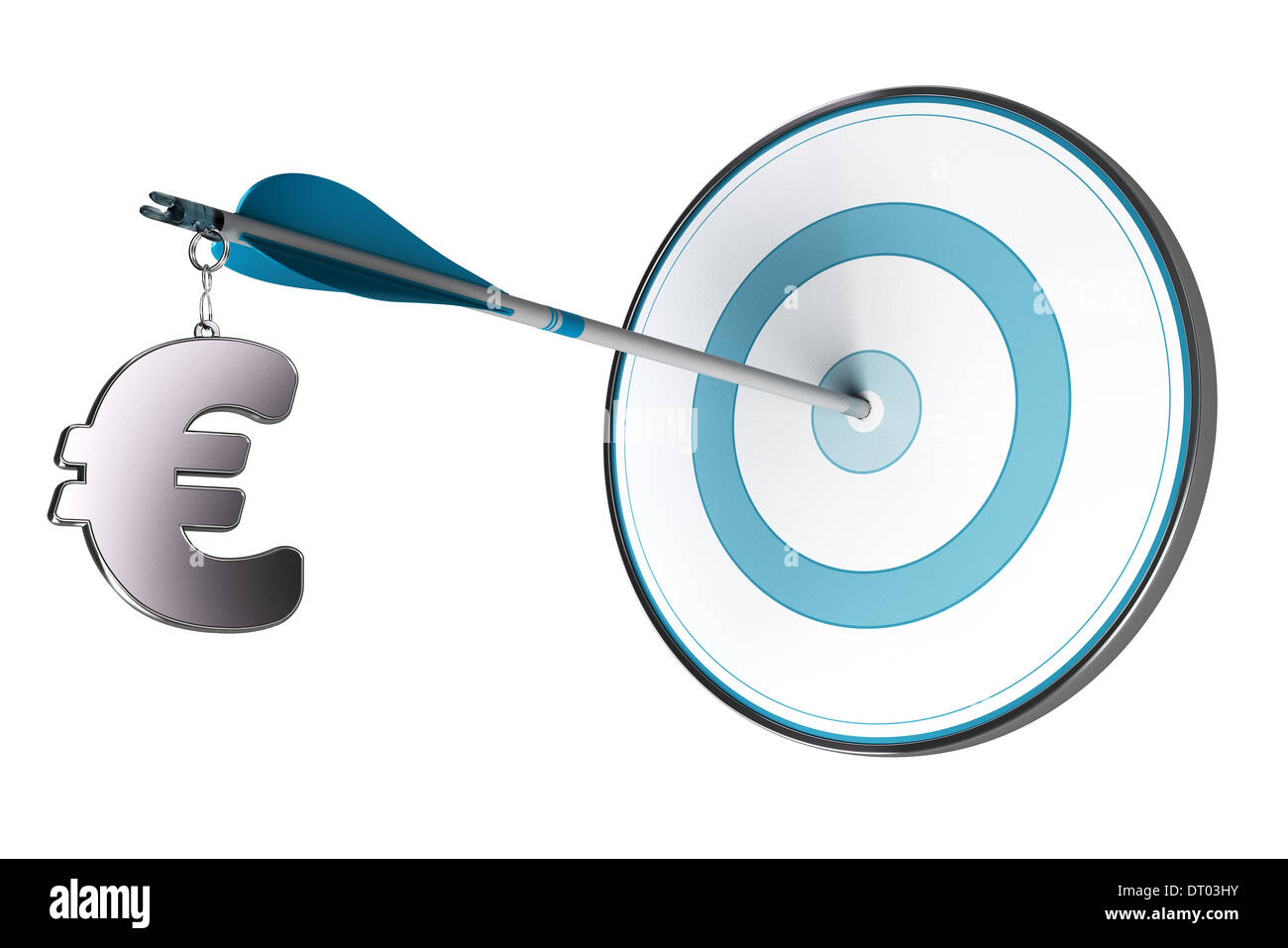 One Euro symbol fixed on an arrow Stock Photo - Alamy