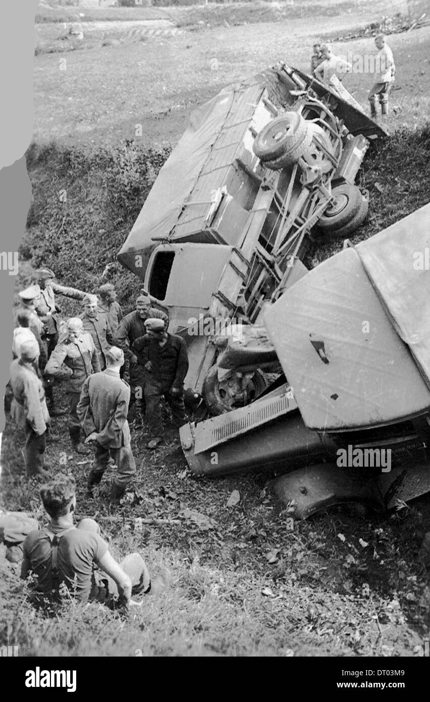 Truck destroyed Black and White Stock Photos & Images - Alamy